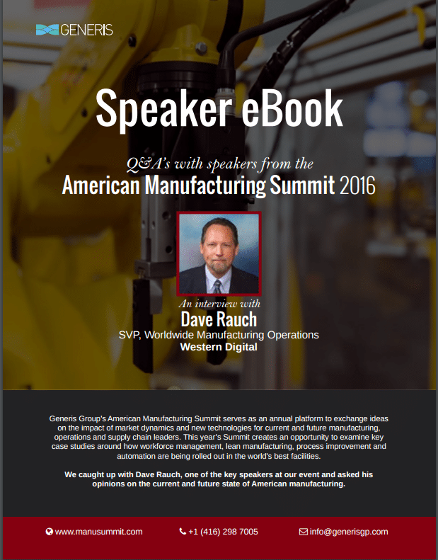 Speaker eBook: Q&A with Dave Rauch, SVP, Worldwide Manufacturing Operations, Western Digital ...