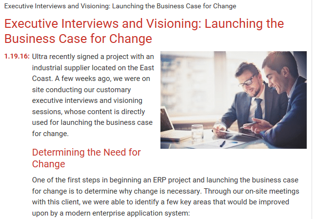 Executive Interviews and Visioning: Launching the Business Case for ...
